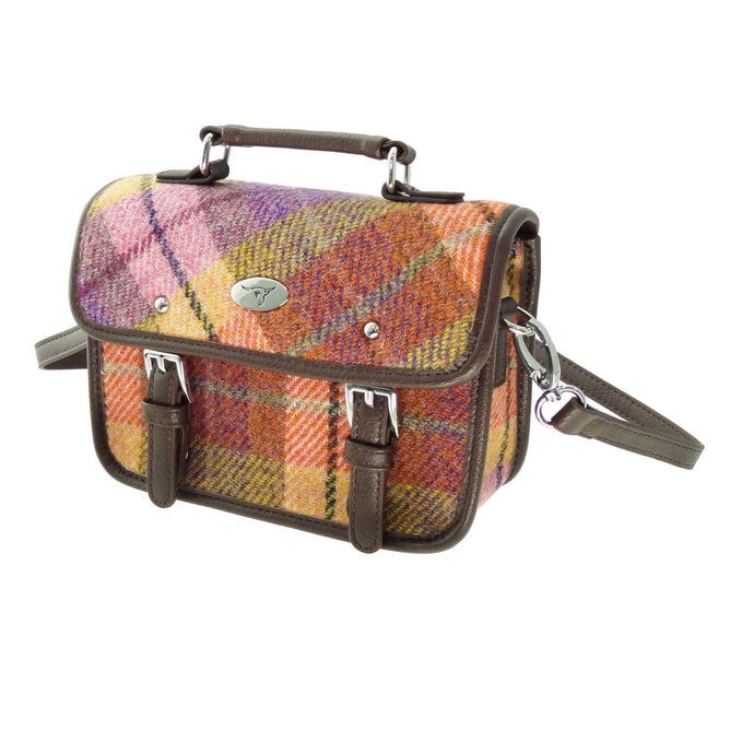 Ladies Authentic Harris Tweed Cross Body Mini Satchel Shoulder Bag in