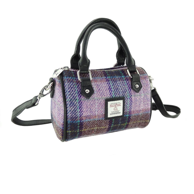 Ladies Authentic Harris Tweed Kilbride Mini Bowling Bag Pink / Lilac C